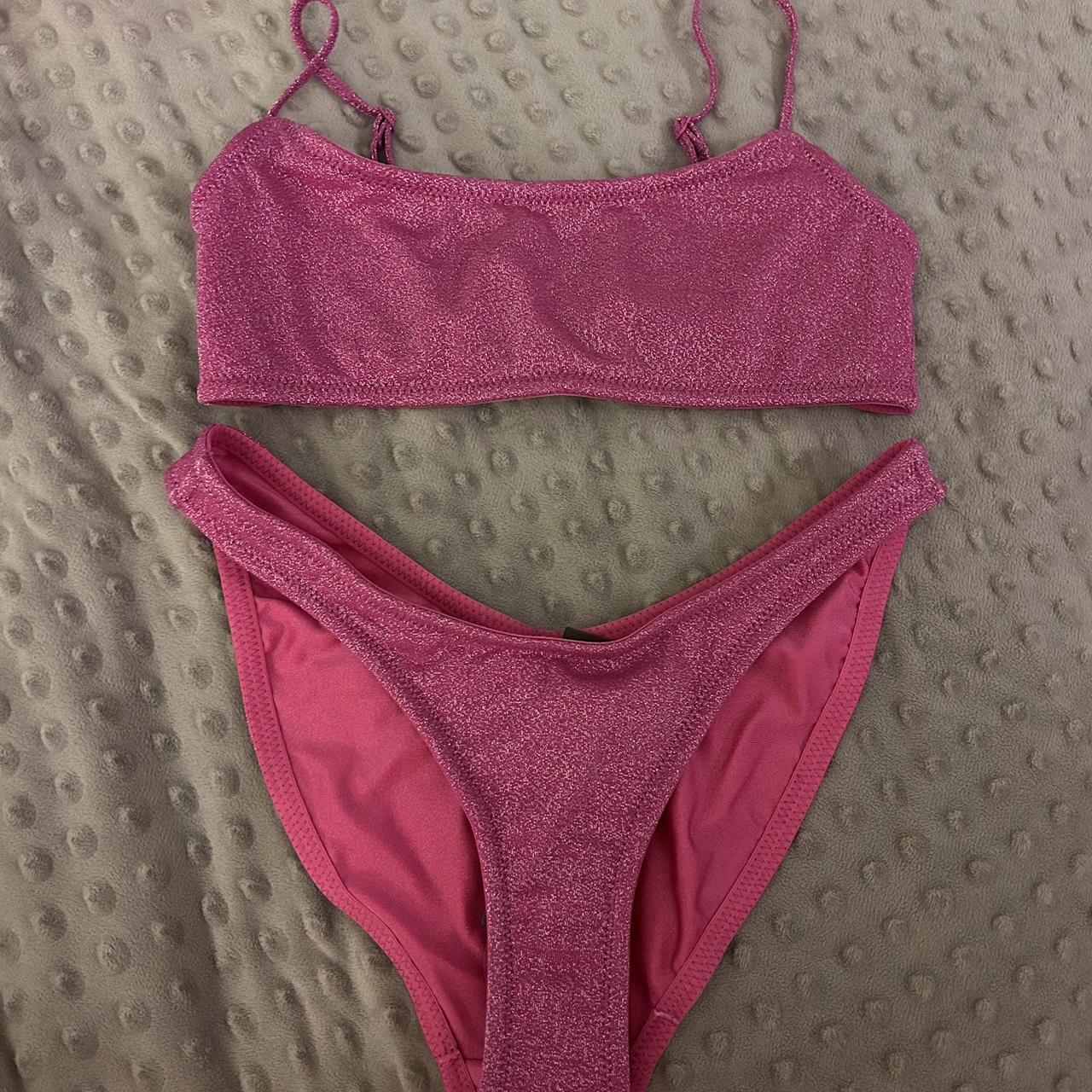 Brand new pink sparkle triangl bikini!👙 top is xxs... | Depop