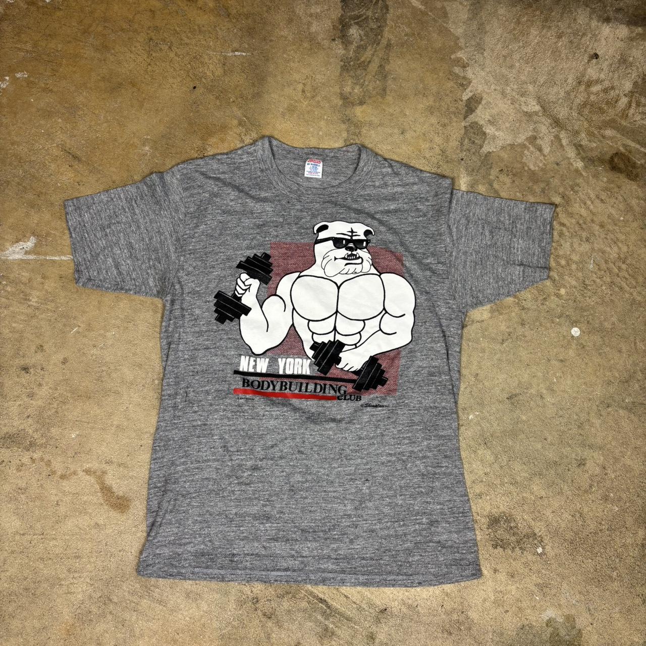 Vintage 80s New York Bodybuilding bulldog... | Depop