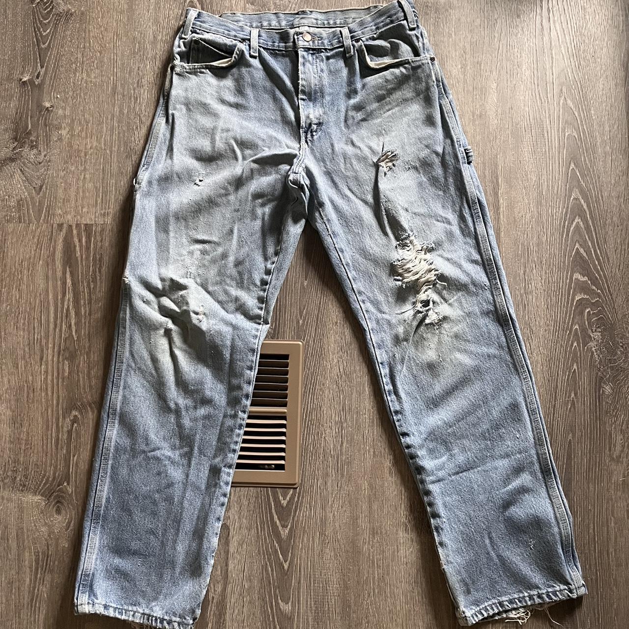 Men’s Dickies Stressed & Ripped Jeans Relaxed... - Depop