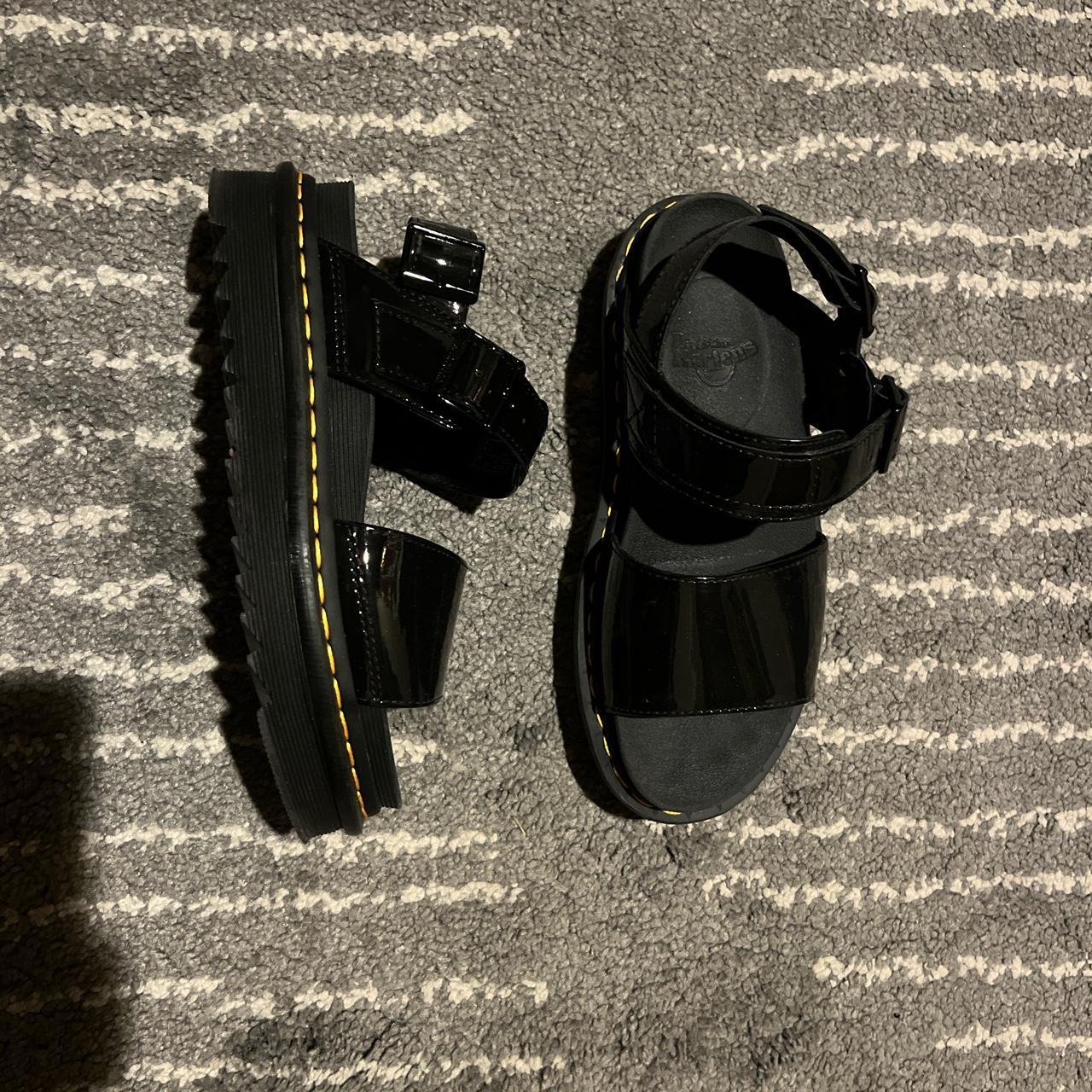 doc martens platform voss sandals two strap with... - Depop