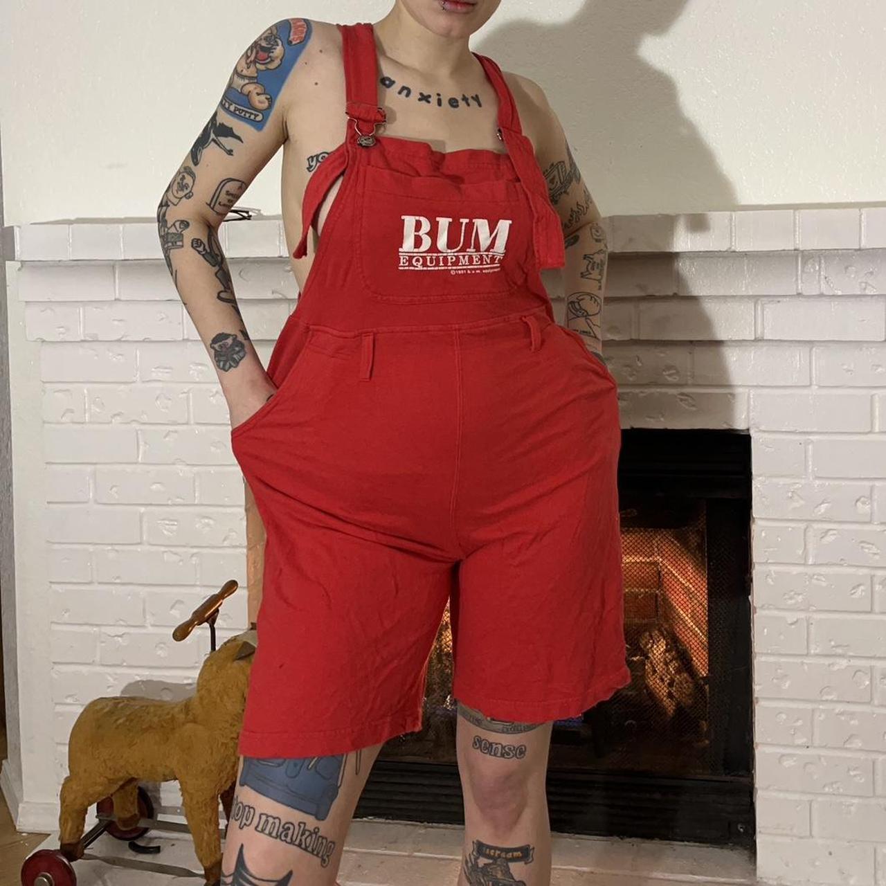90’s red overalls jumper ️ Obsessed with these was... - Depop