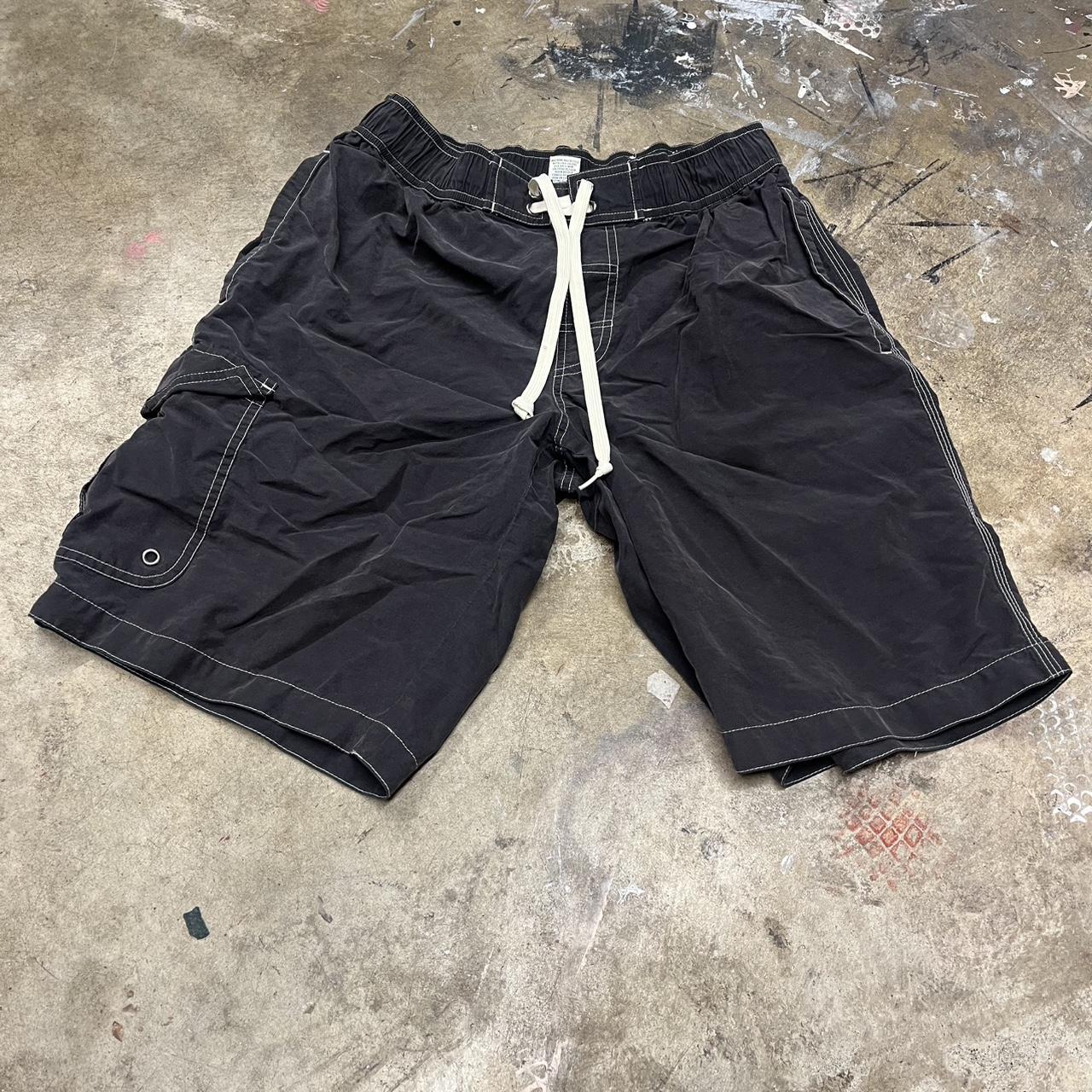 Y2K black and white swim trunks Love these bought... | Depop