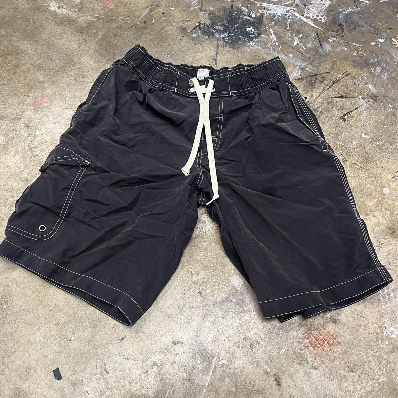 Y2K black and white swim trunks Love these bought... | Depop