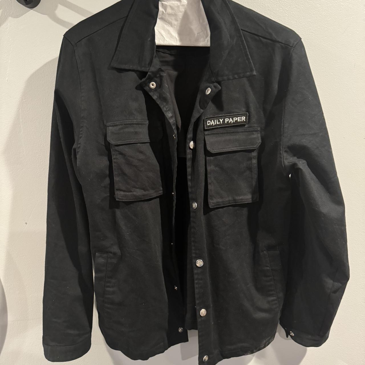 Black daily paper jacket sz large gently worn - Depop