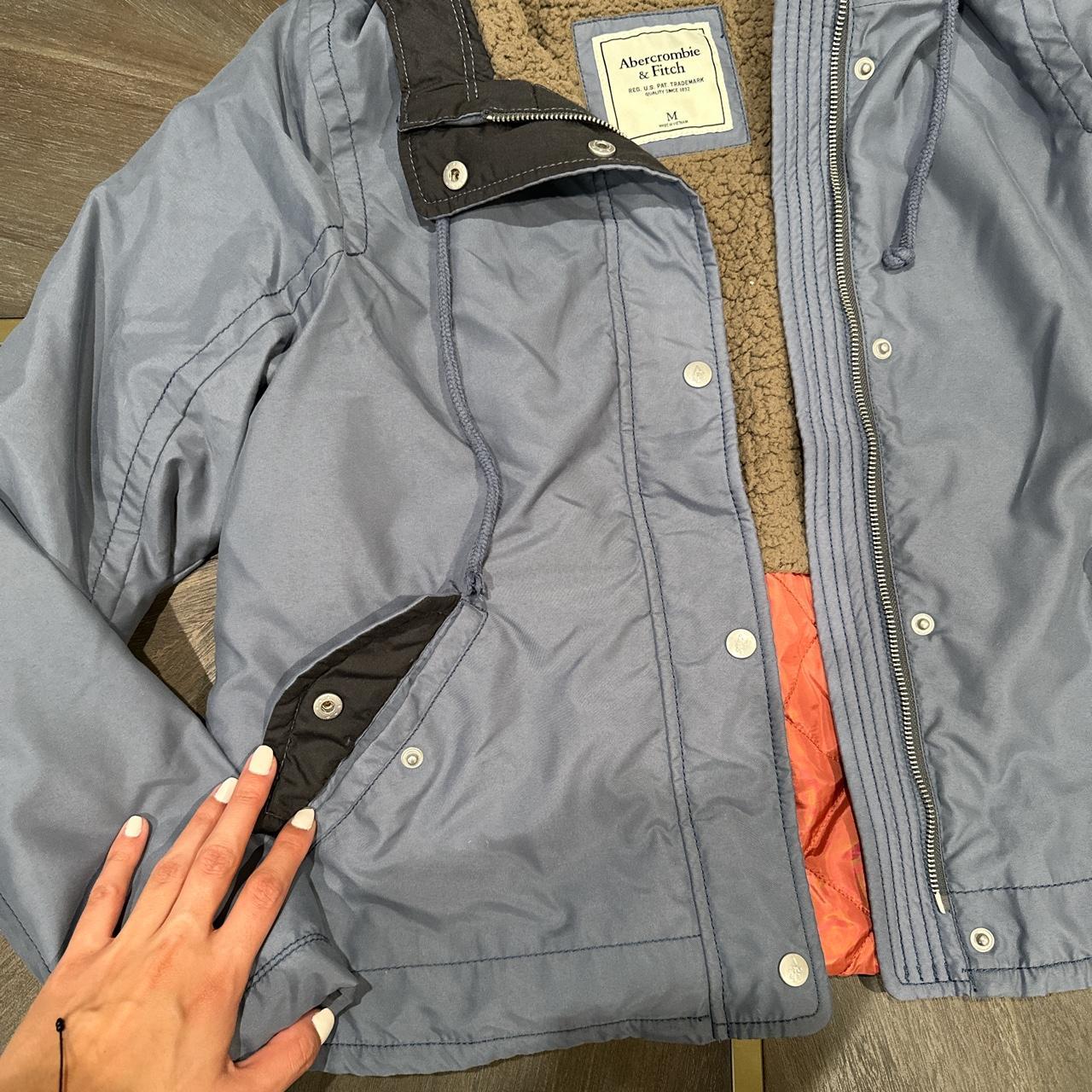 Abercrombie & Fitch jacket with half Sherpa material... - Depop