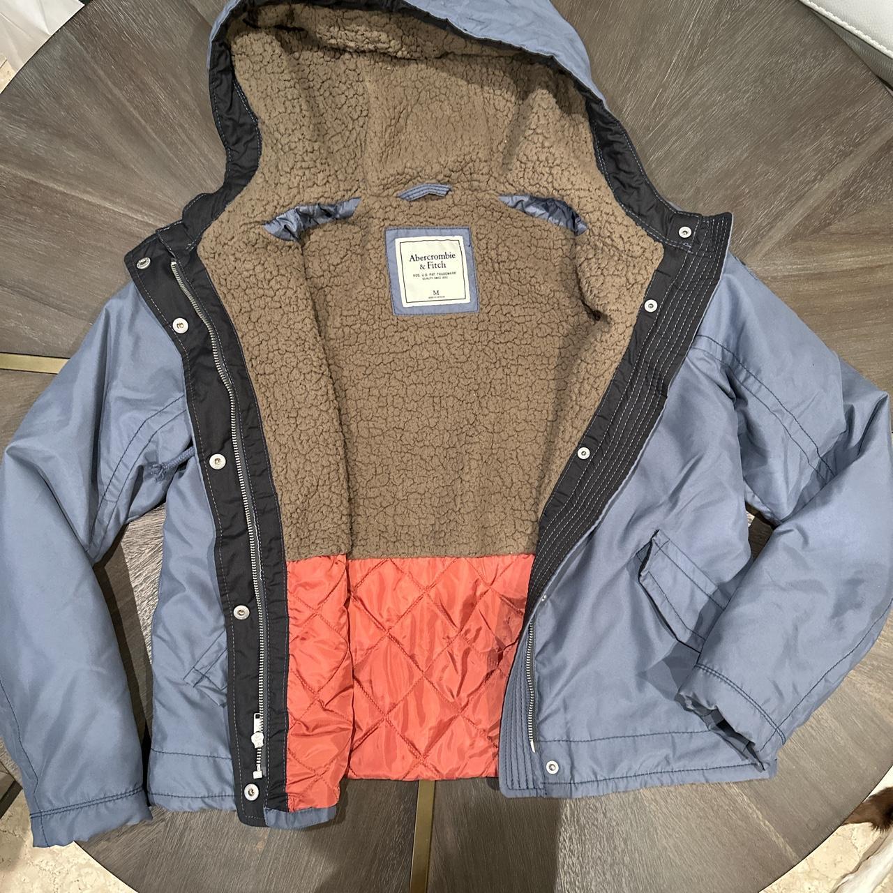 Abercrombie & Fitch jacket with half Sherpa material... - Depop
