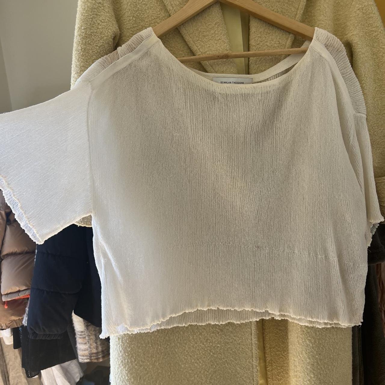 Scanlan Theodore white net top, can be worn off... - Depop