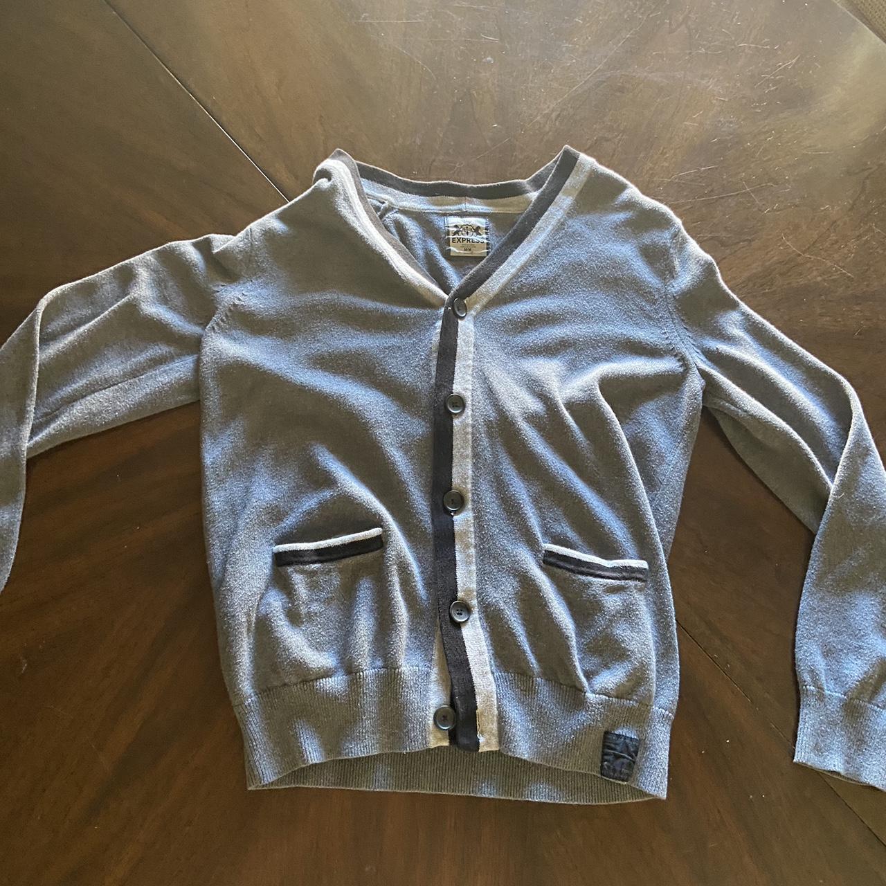 Express Men's Grey Cardigan | Depop