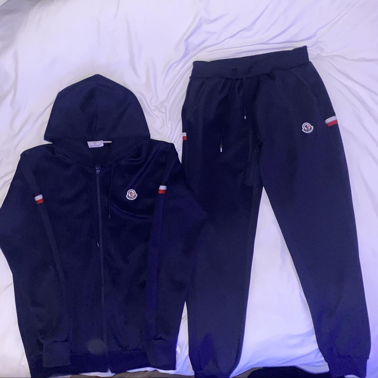 Navy Moncler Tracksuit Worn a couple of times Size... - Depop