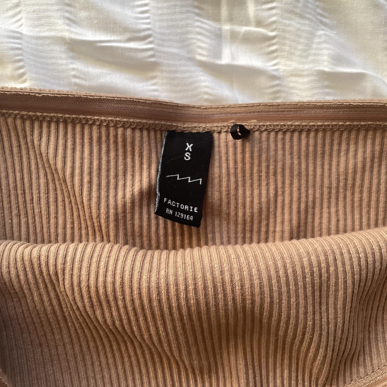 factorie beige tube top size 6 worn a few... - Depop