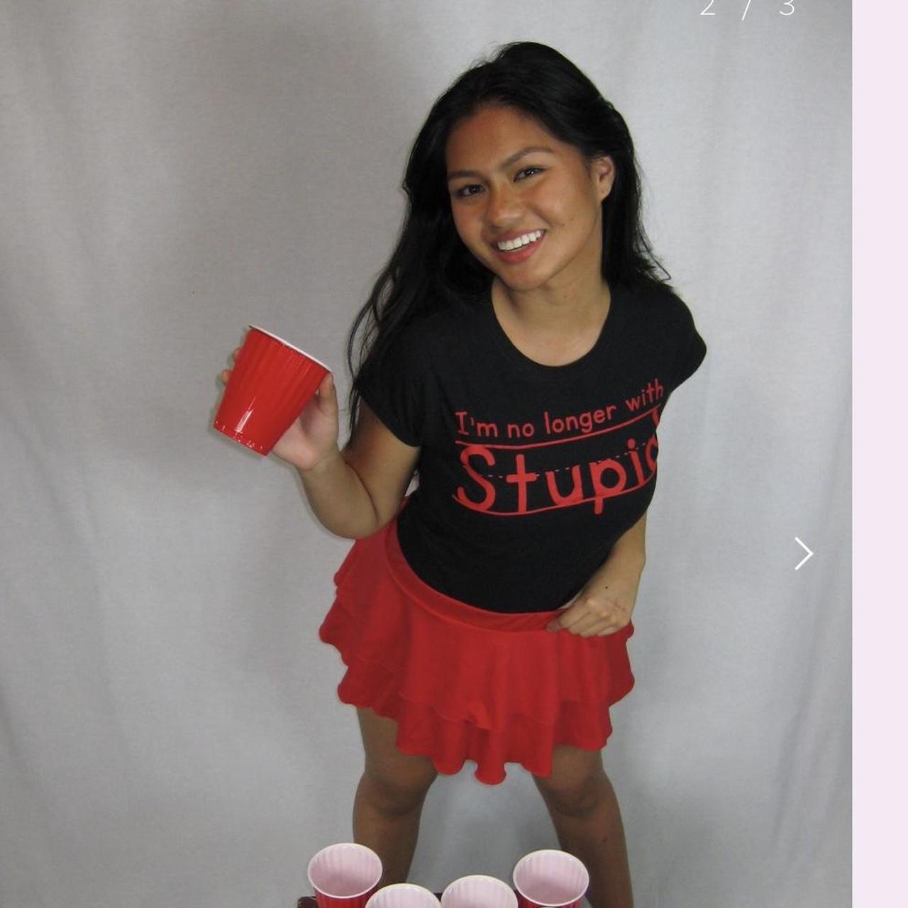 Women's Red and Black Crop-top | Depop