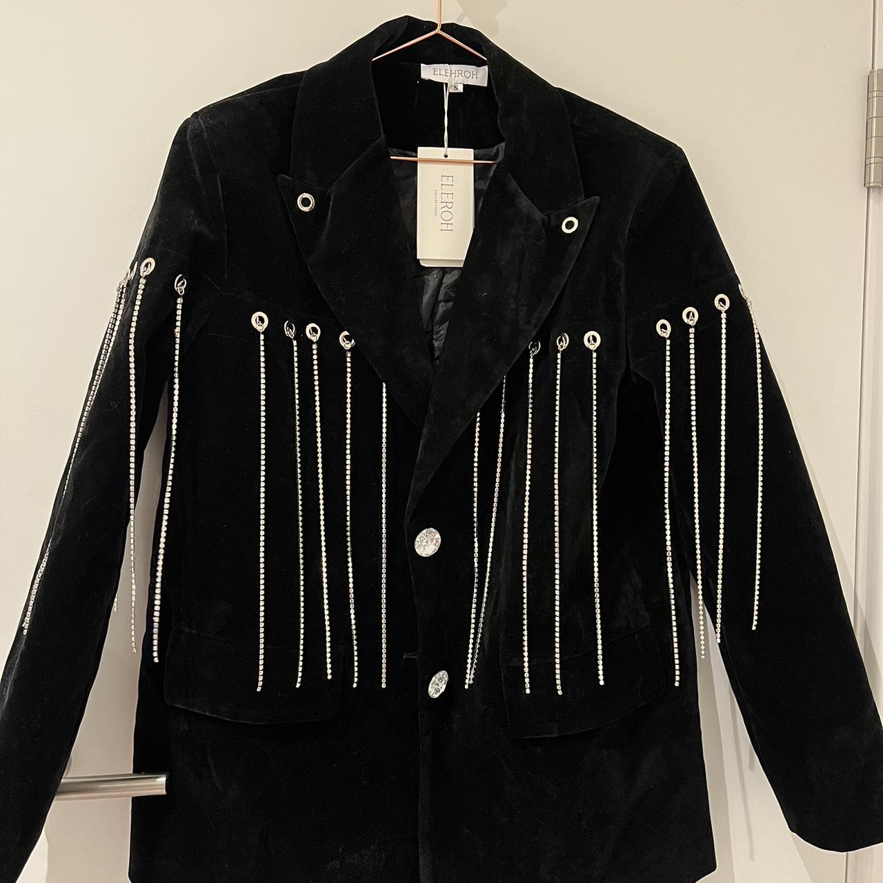 funky black oversized velvet jacket. Bought on here... - Depop
