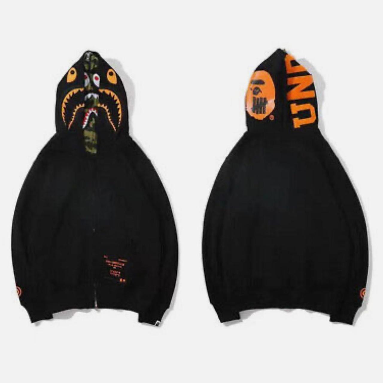 Bape hoodie zip up X undefeated Double hood Size:... - Depop