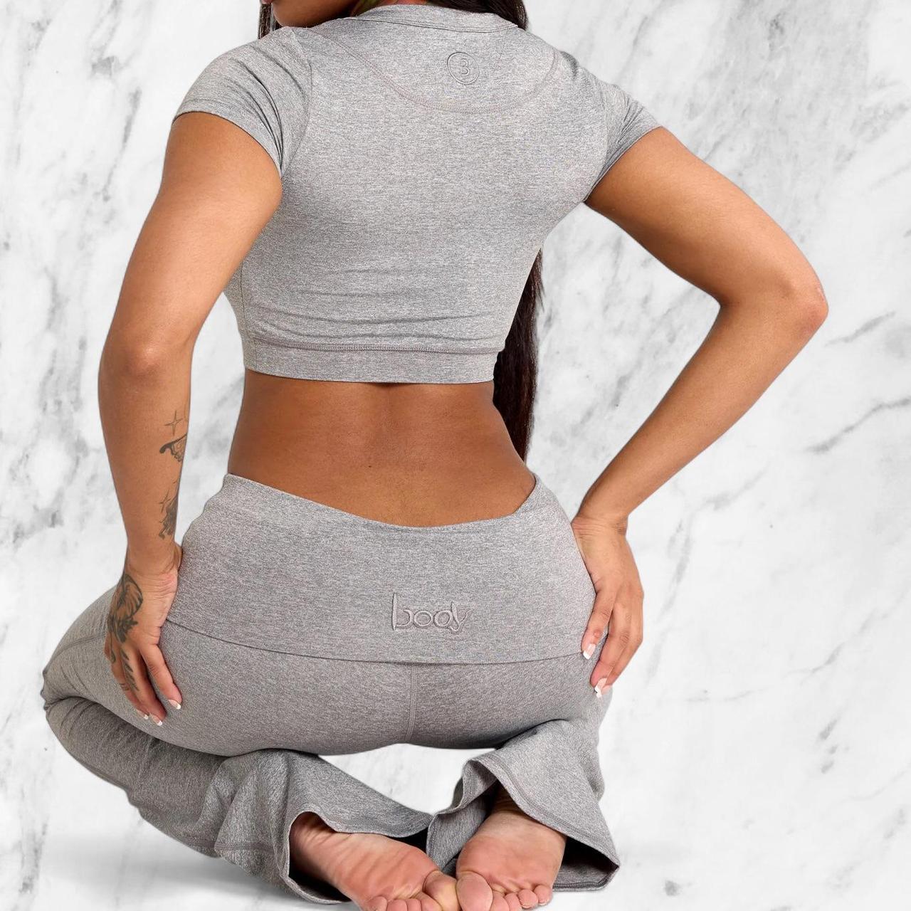 Body by Raven Tracy grey yoga fold over... | Depop