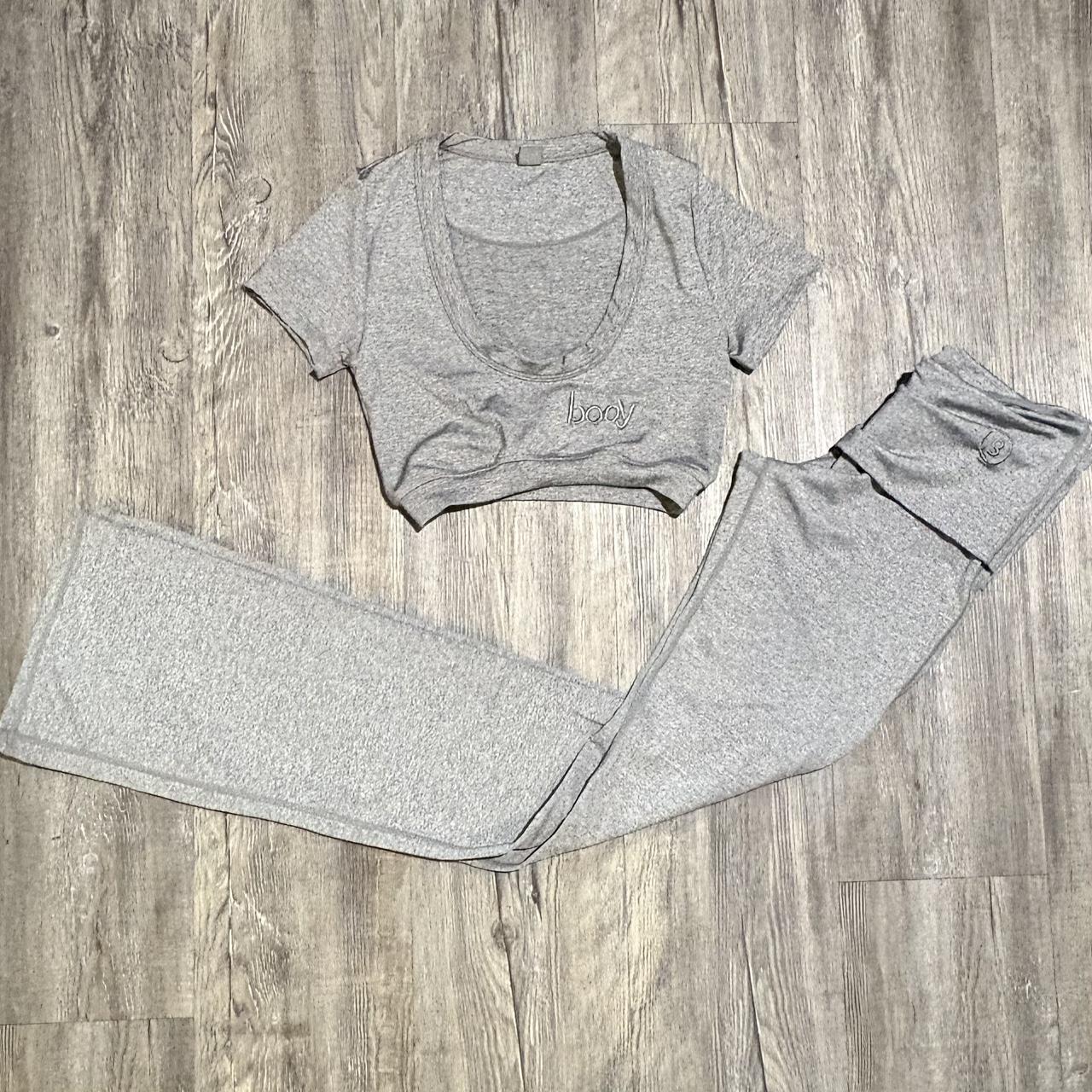 Body by Raven Tracy grey yoga fold over... | Depop
