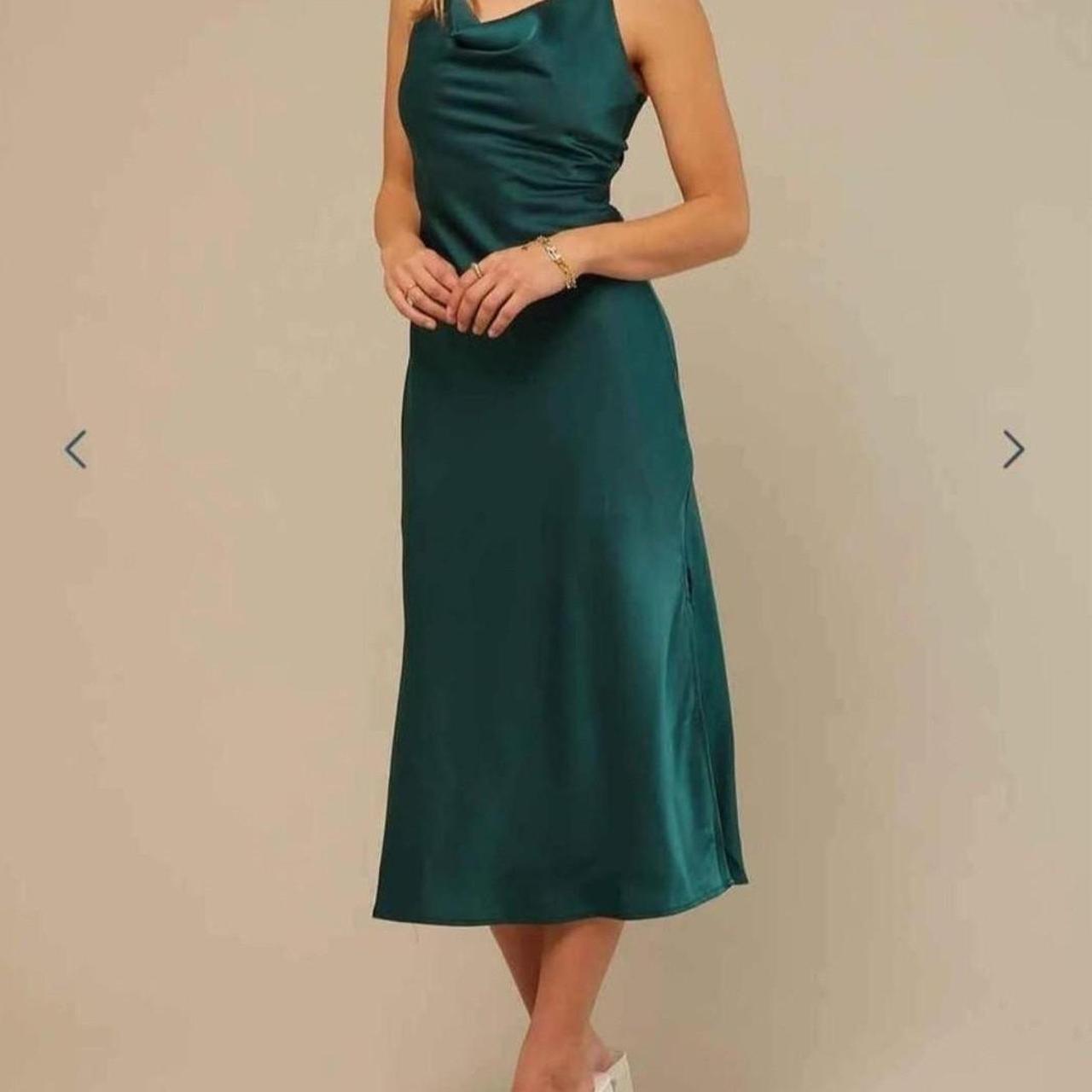 Perfect Stranger midi dress - emerald green Worn... | Depop