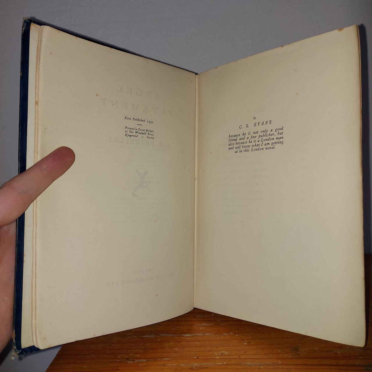 ANGEL PAVEMENT by J B PRIESTLEY 1ST EDITION 1930... - Depop