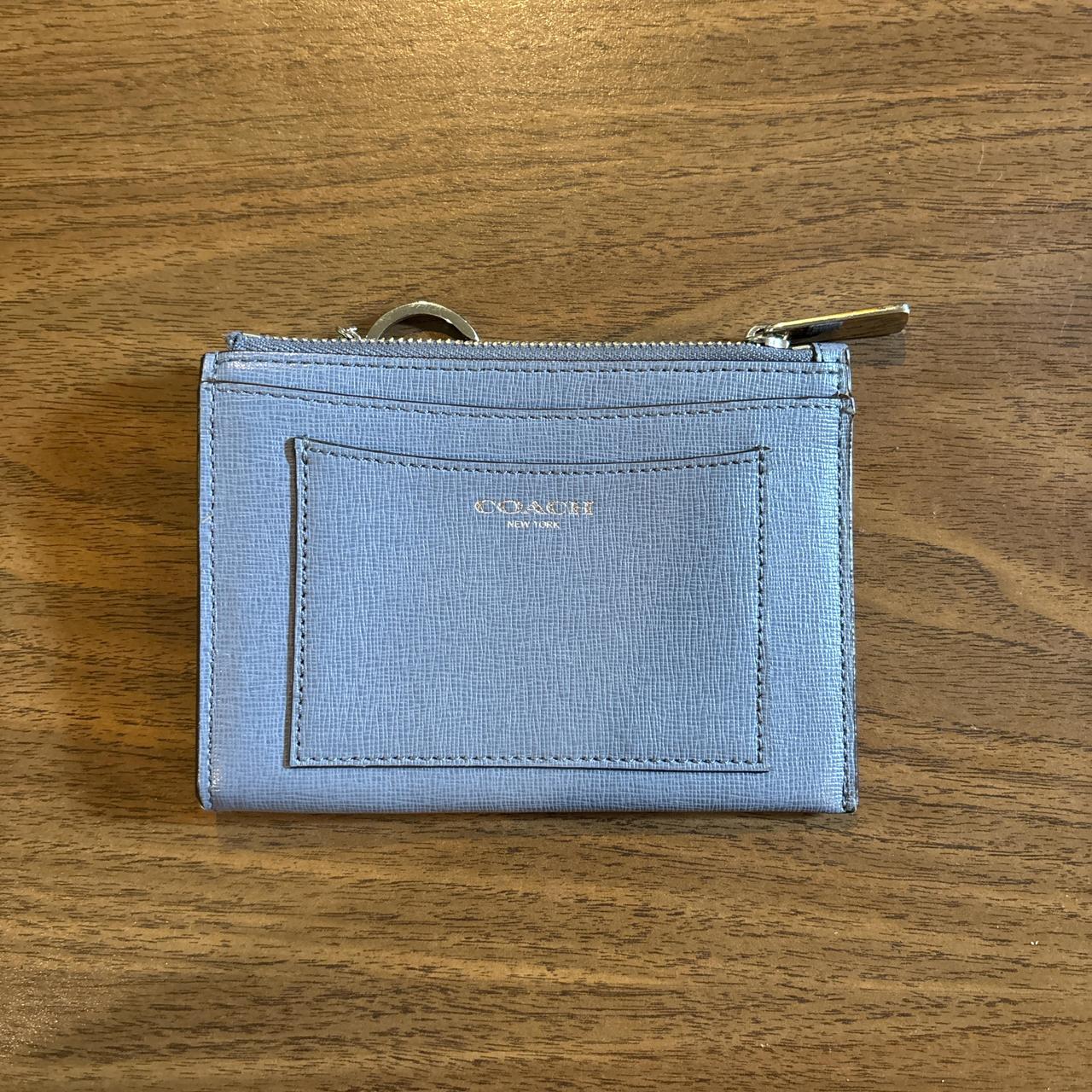 Baby blue coach wallet 💙🦋 - Has built in keychain... - Depop