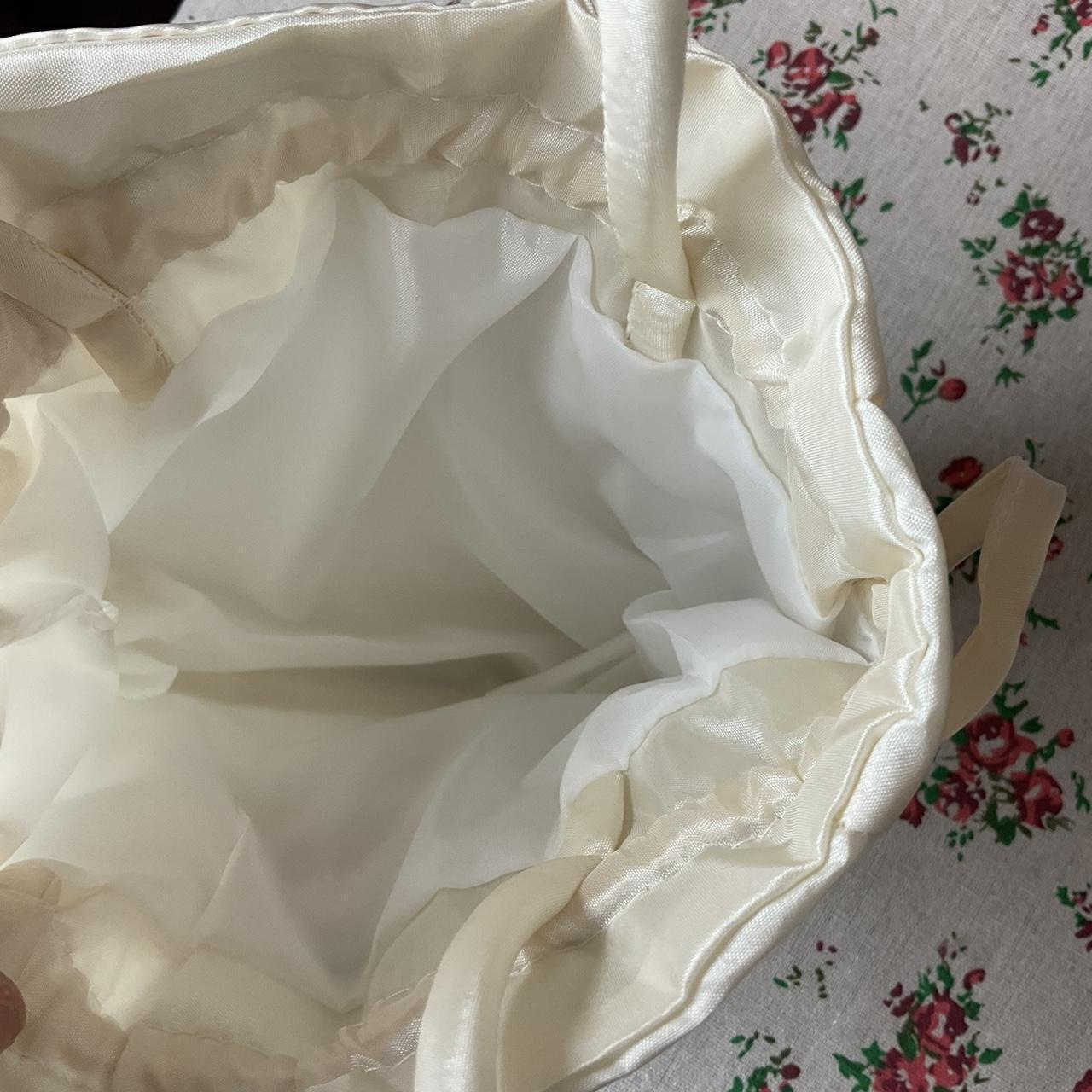 THE CUTEST BALLETCORE / COQUETTE FLORAL BAG Cream... - Depop