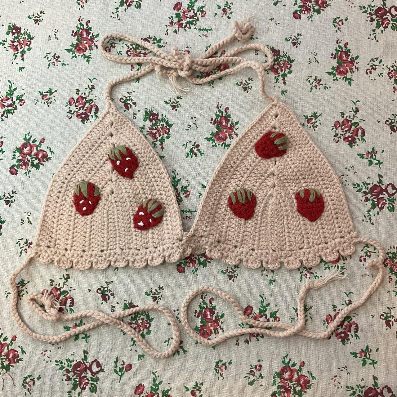 STRAWBERRY CROCHET TOP! Adorable handmade crochet... - Depop