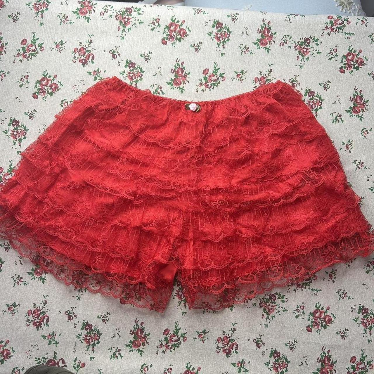 ADORABLE RED RUFFLE BLOOMER SHORTS. The cutest... - Depop