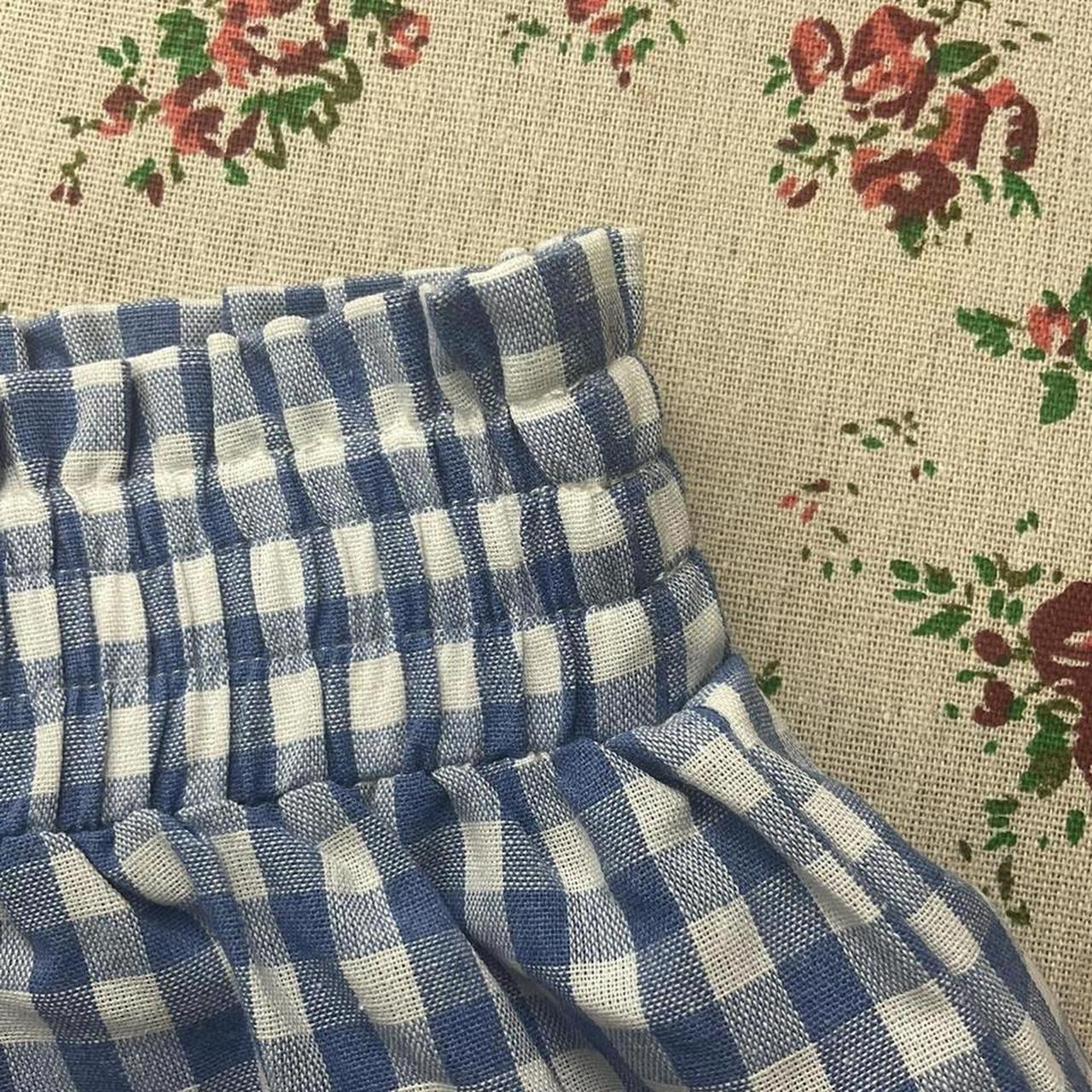 BLUE GINGHAM RUFFLE SHORTS super cute gingham... - Depop