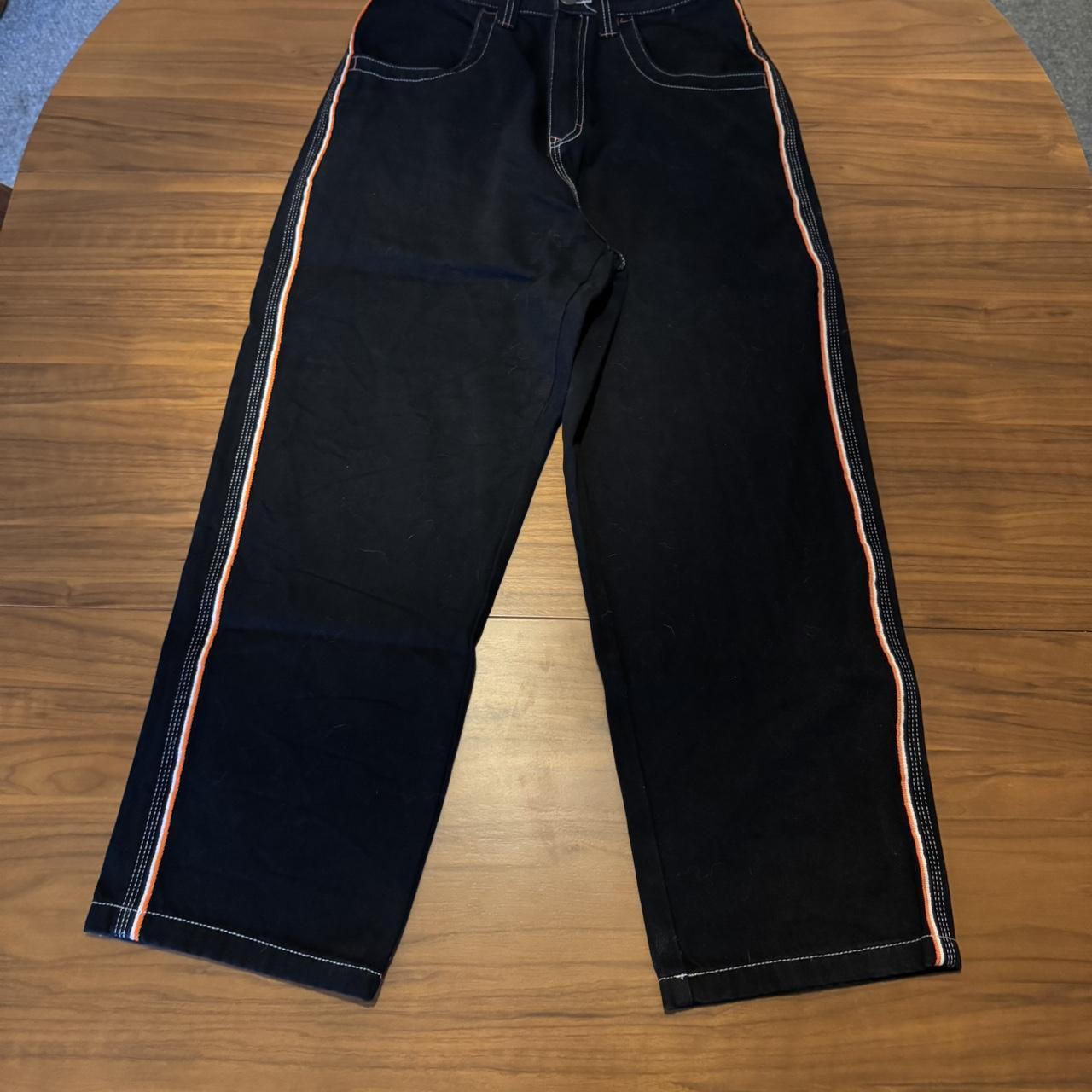 Rusty Baggy Cut Embroidered Denim Jeans -... - Depop