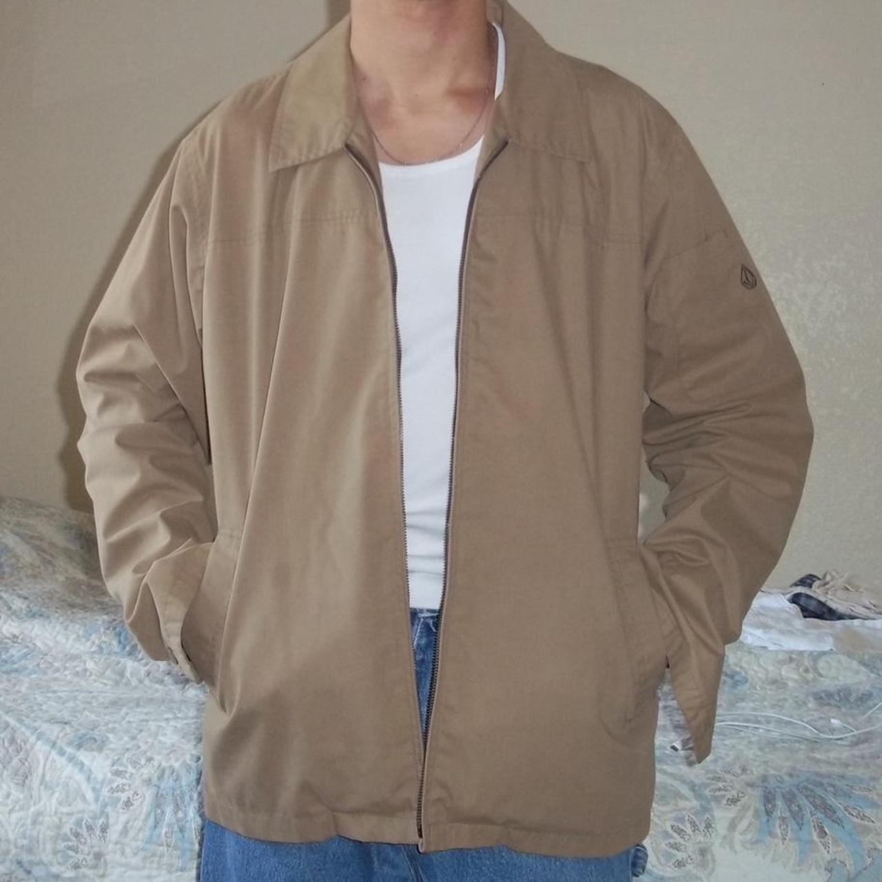 Tan and brown lightweight jacket #90s - Depop