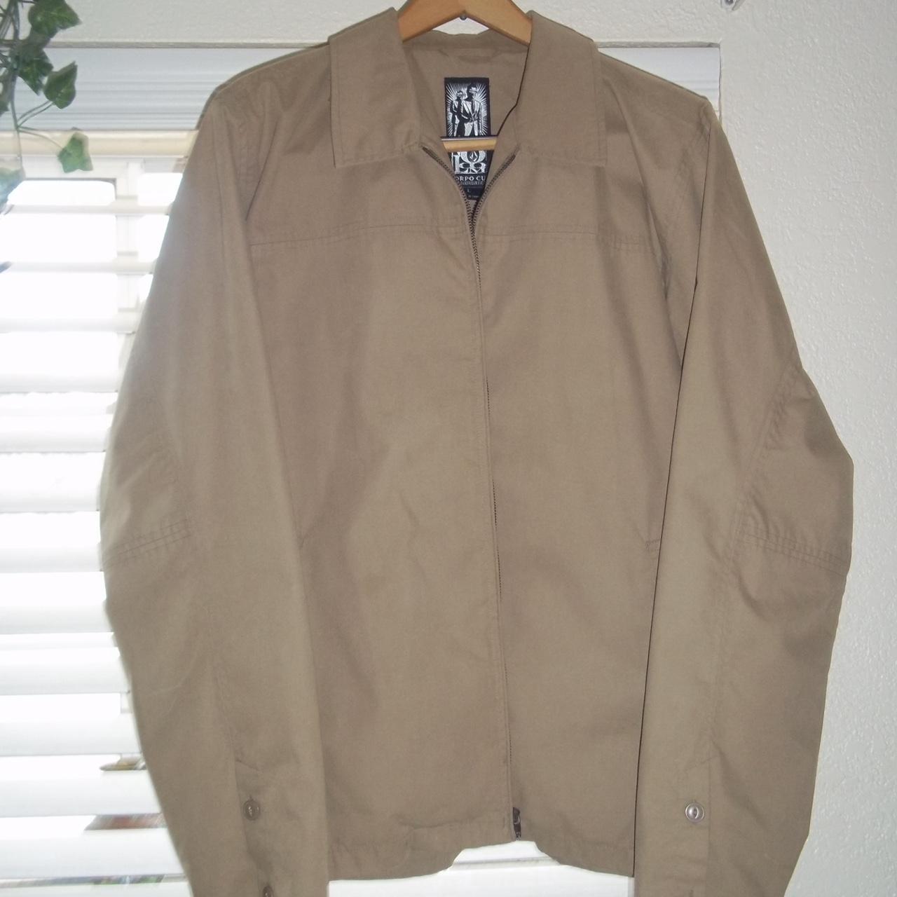 Tan and brown lightweight jacket #90s - Depop