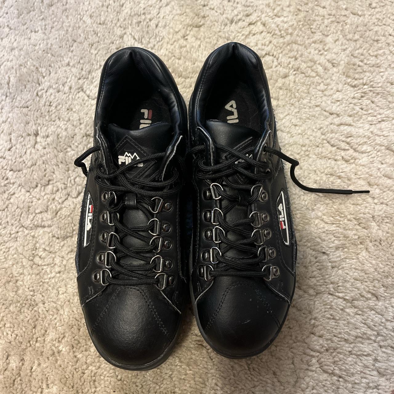 black and silver fila platform trailblazers- like... - Depop
