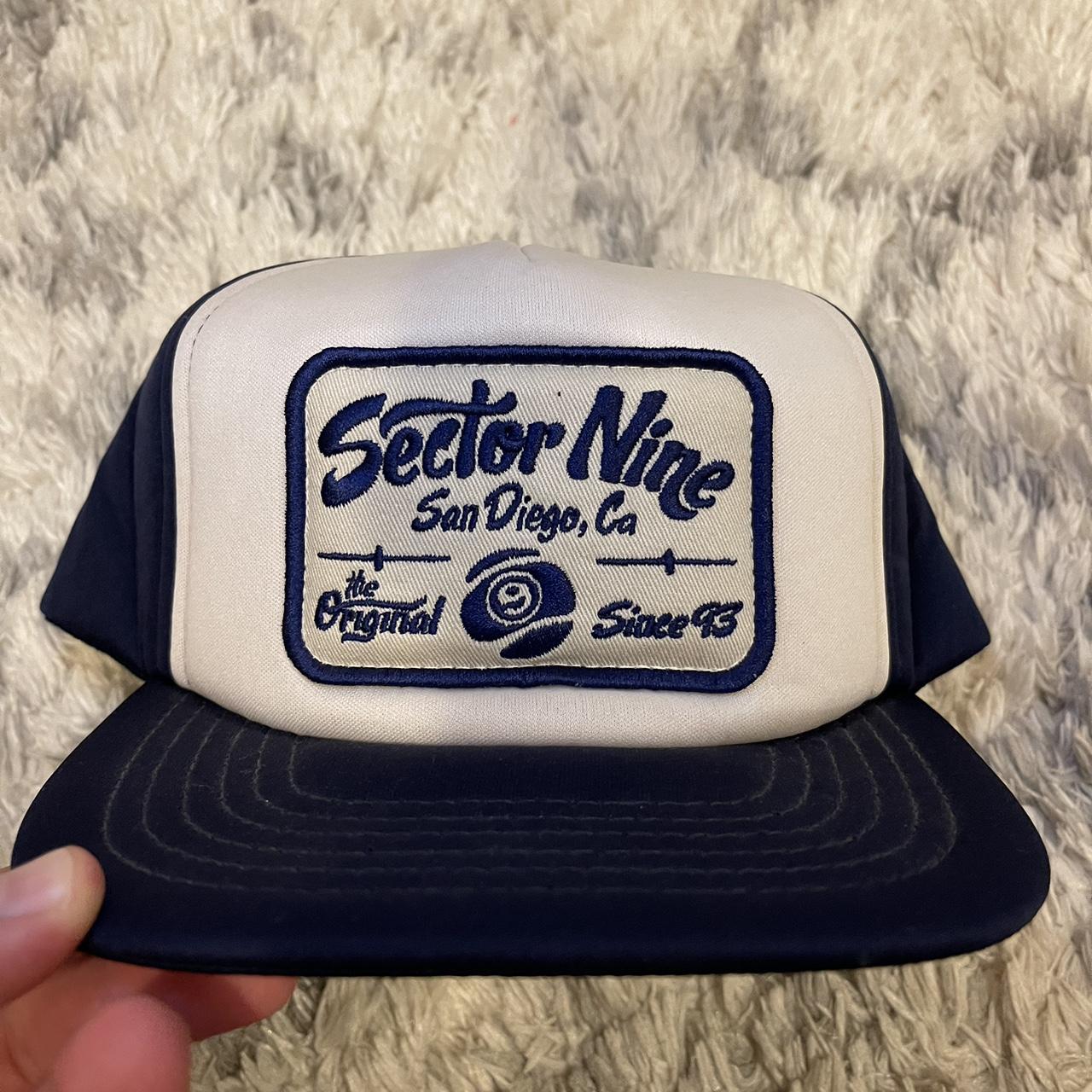 vintage navy blue “Sector Nine” foam trucker hat.... - Depop