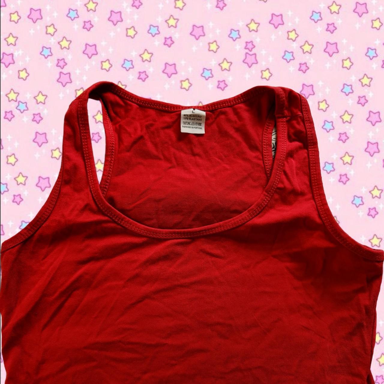 Very cute and essential red tank top SIZE LARGE but... - Depop