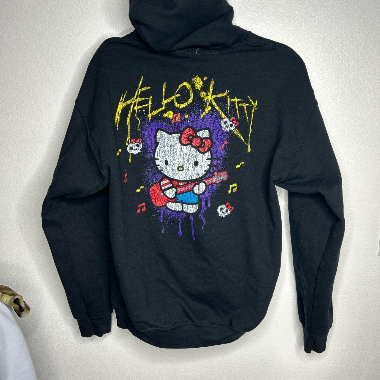 Hello Kitty Guitar Black Hoodie - Depop