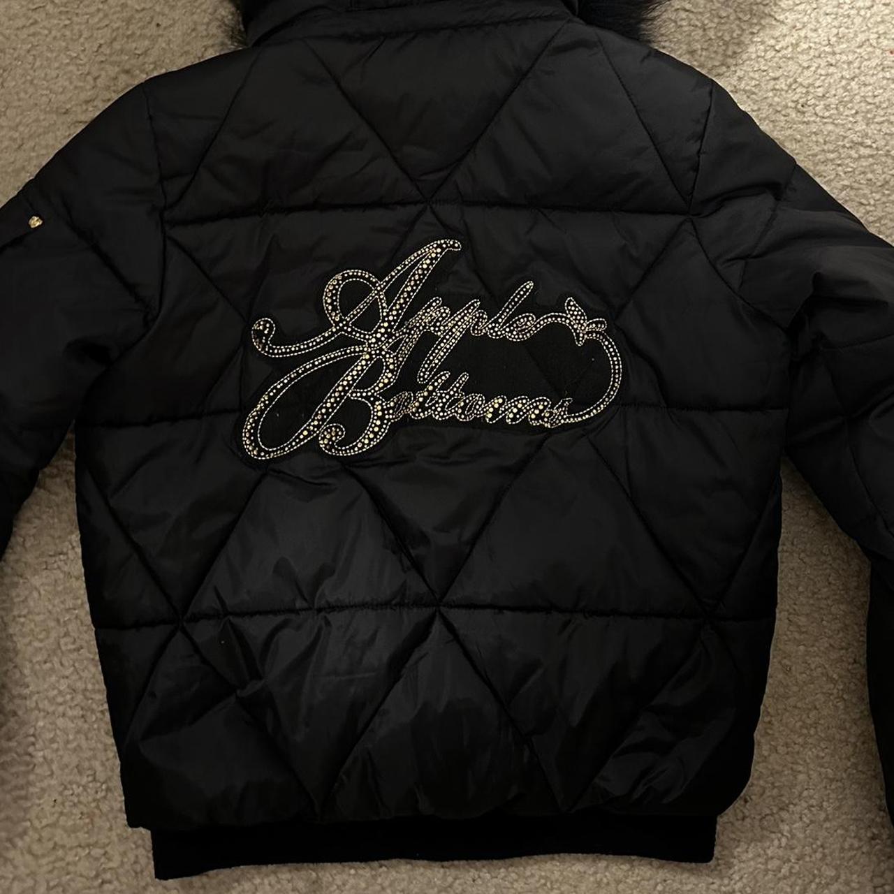 Apple Bottoms Fur Black Puffer Jacket Removable hoodie - Depop