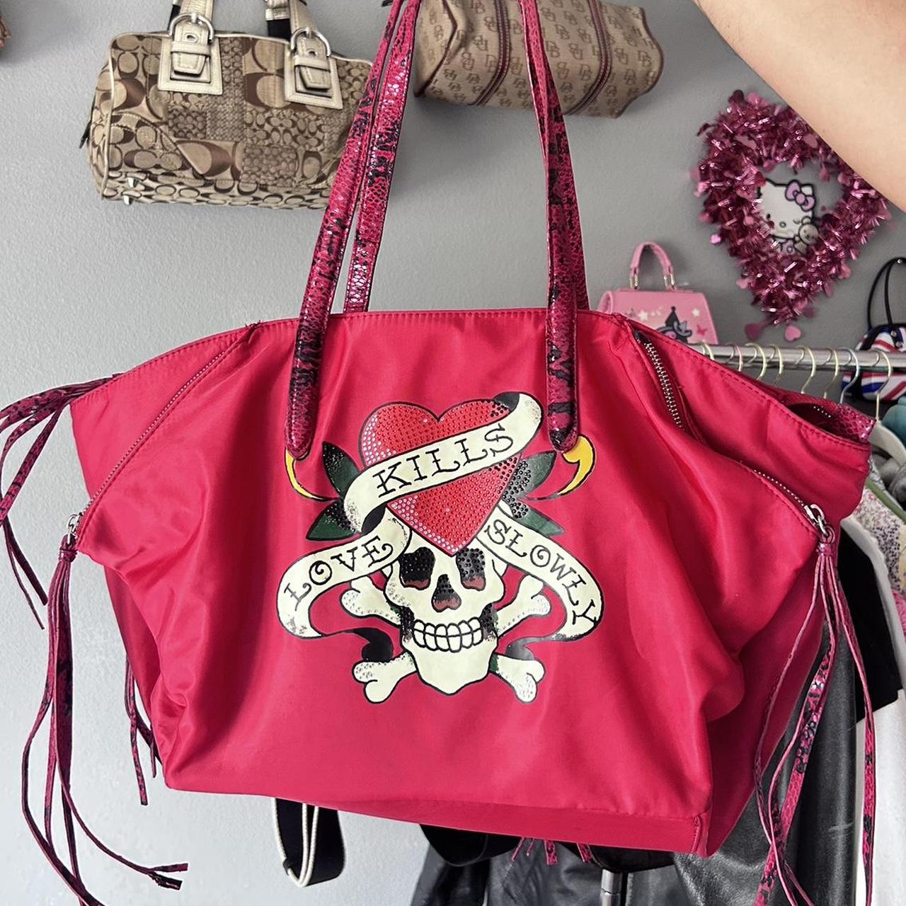 Vintage Ed Hardy Bedazzled Grunge y2k Purse Perfect... - Depop