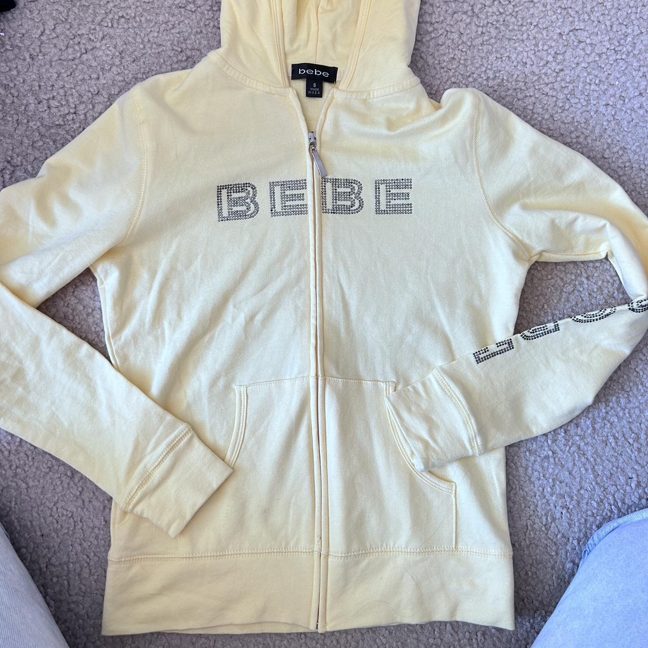 Bebe Sport Yellow Zip Up Sweater #bebe #y2k - Depop