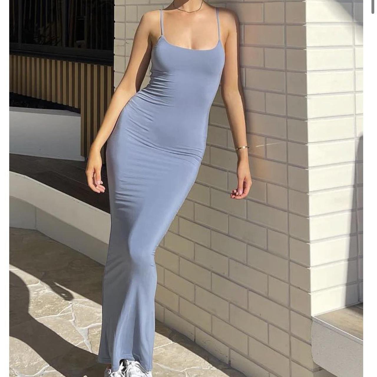 White fox baby blue skims look alike dress Only... - Depop