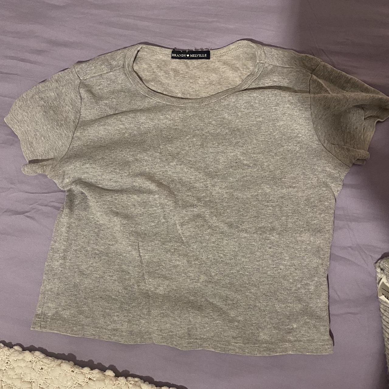 brandy Melville grey baby tee perfect basic 🥰🥰 one... - Depop