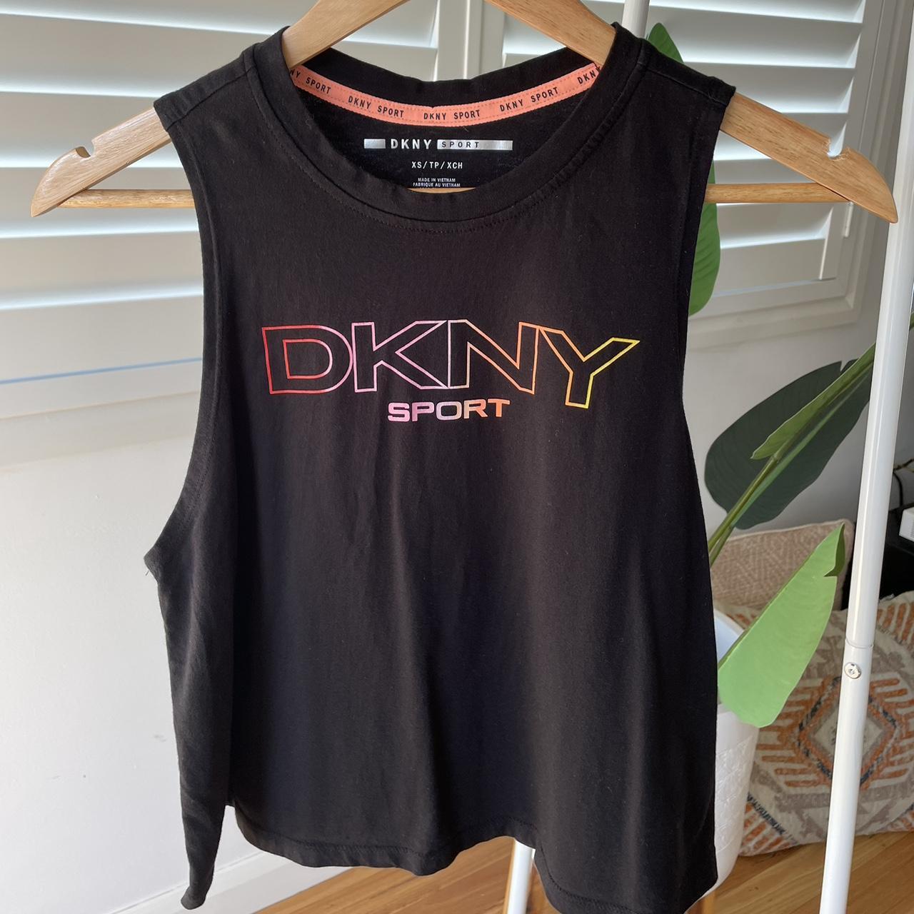 DKNY Black Cropped Tank, Size XS, Women’s RRP... - Depop