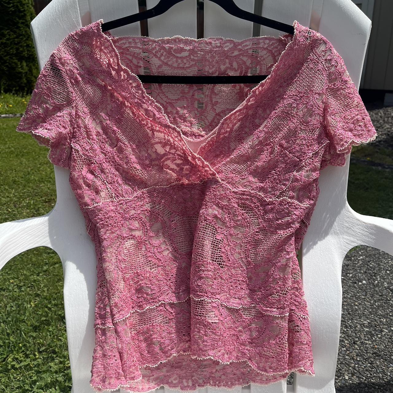 Gorgeous Pink Lacy Top Adorable and perfect for a... - Depop