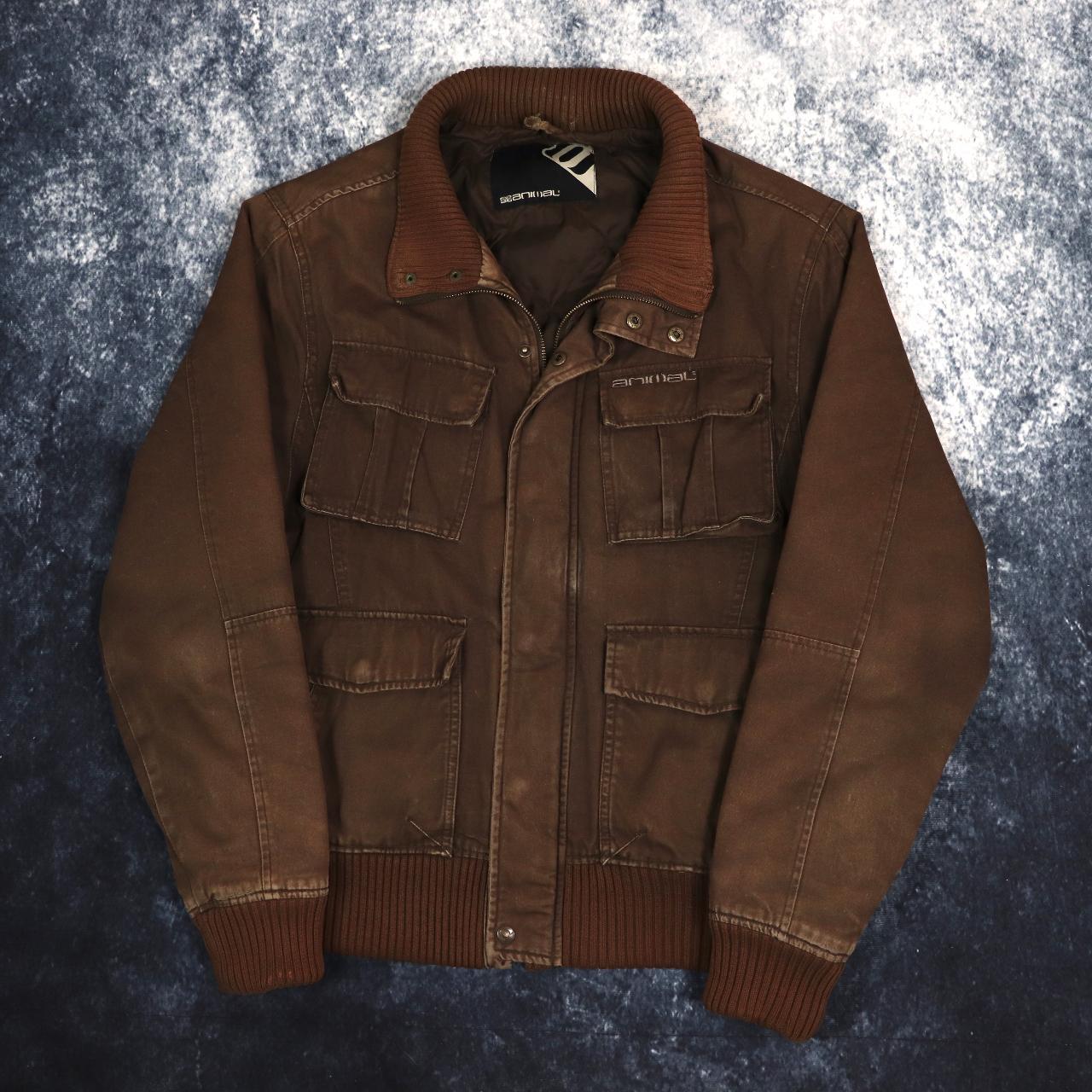 Vintage Washed Brown Animal Work Jacket |... - Depop