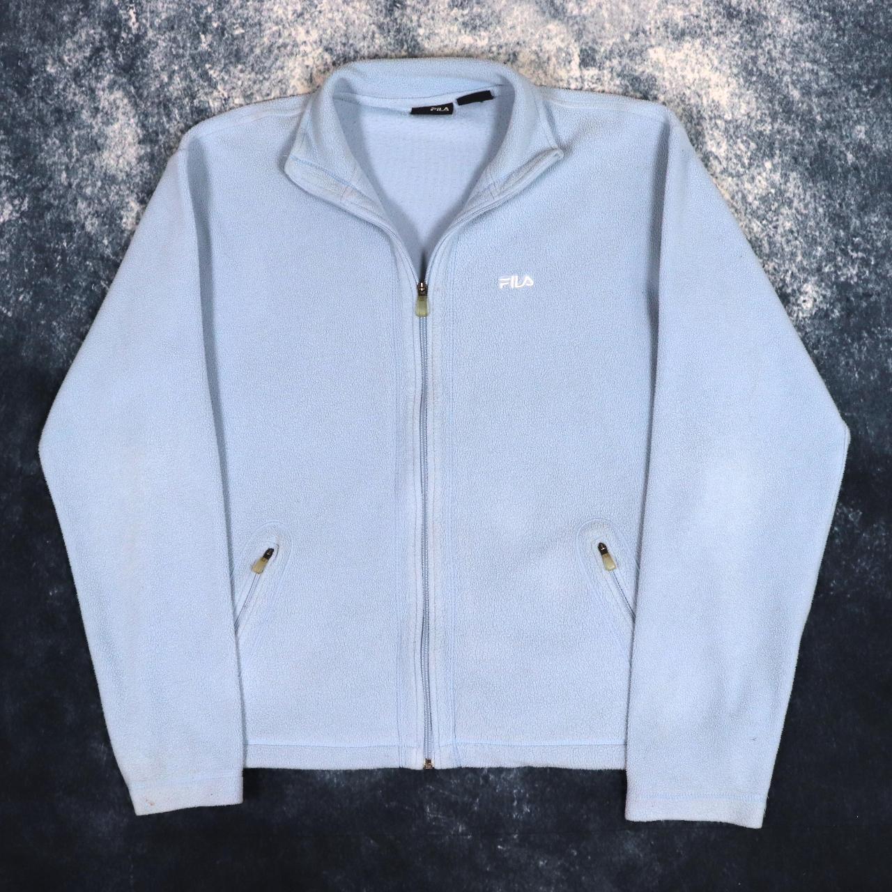 Vintage Baby Blue Fila Fleece Jacket |... - Depop