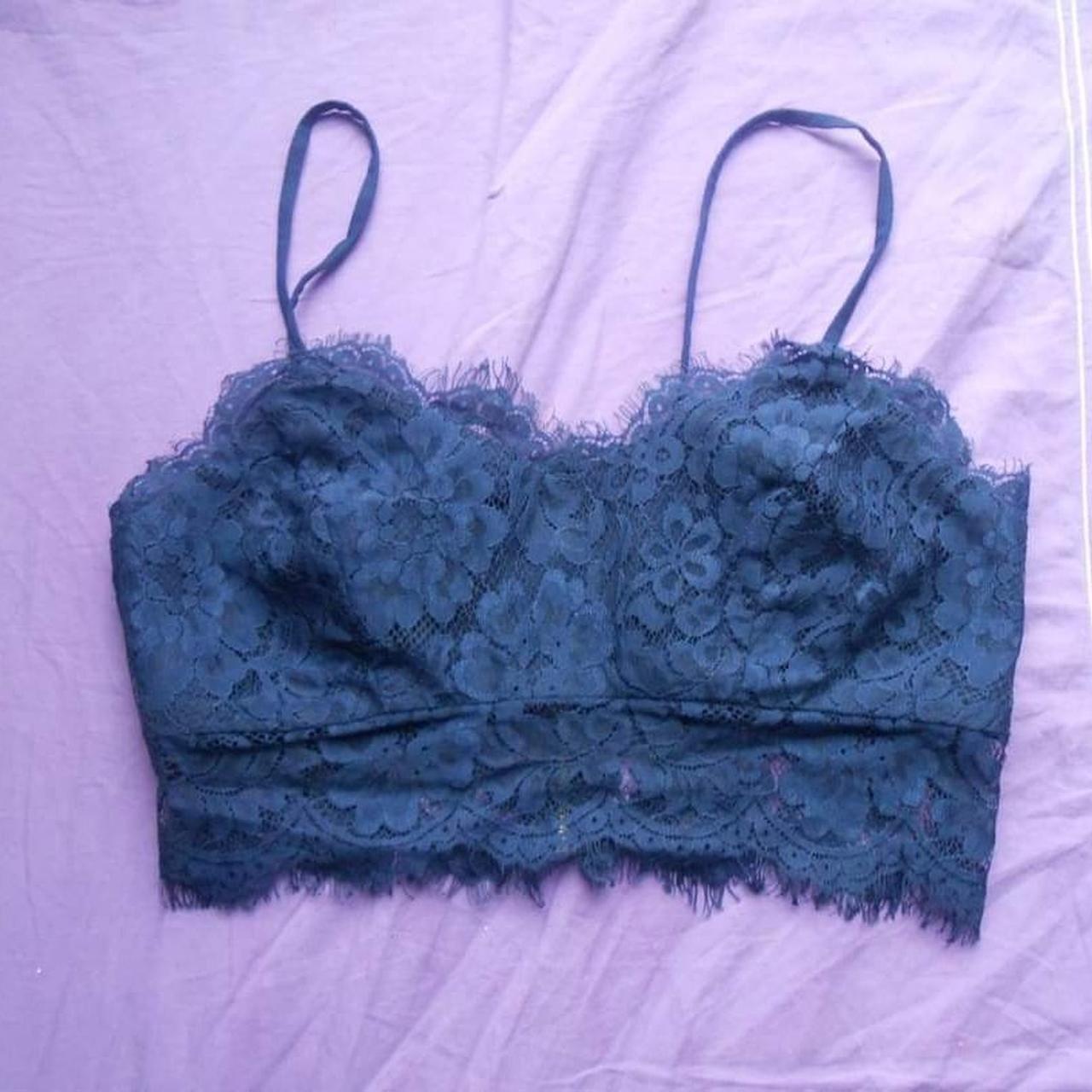 🥰 Stunning lace embroided Bra-let 🥰 In navy blue,... - Depop