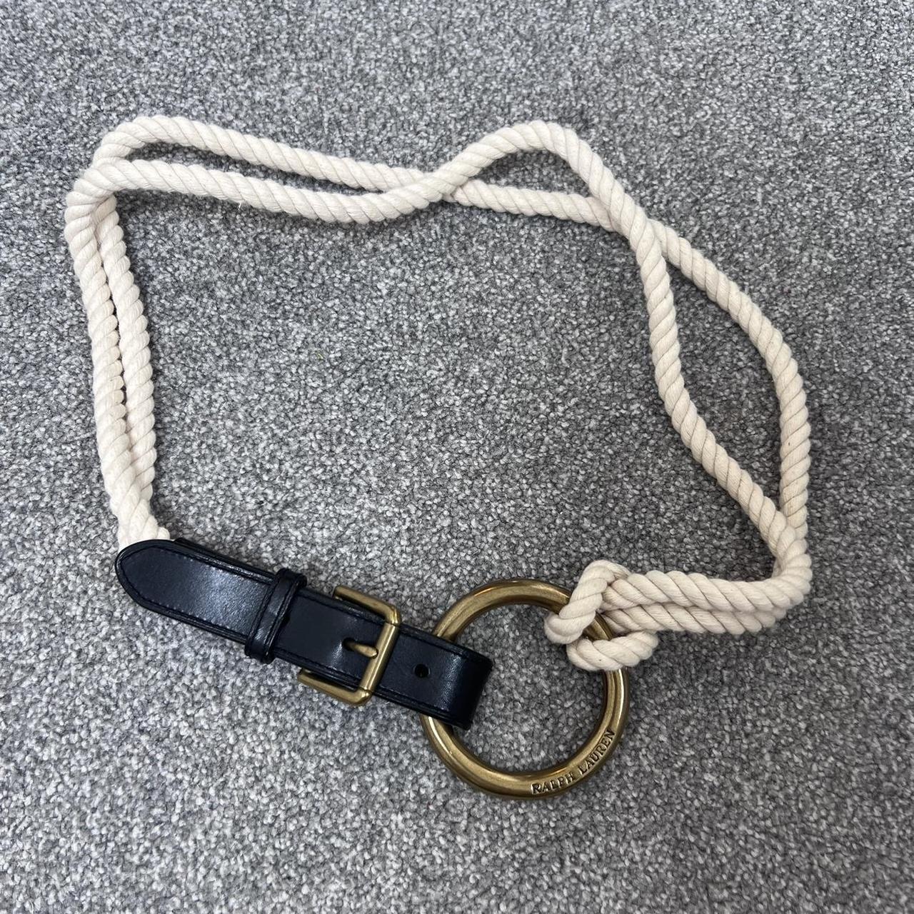 #RalphLauren black #leather and rope waist belt with... - Depop