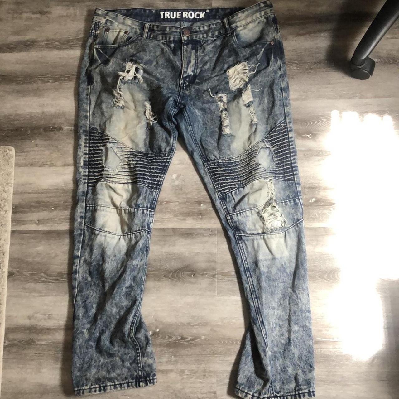 TRUE ROCK Biker Jeans 40/32 Size: 40/32 100%... - Depop