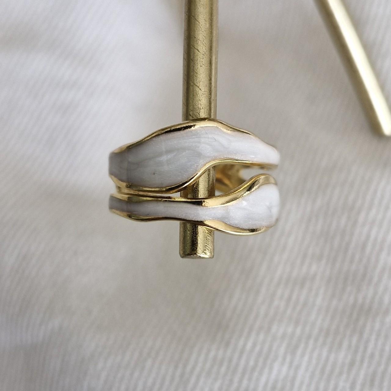 GOLD PLATED OPAL INSET RING 🤍 D E T A I L S ° Size... | Depop