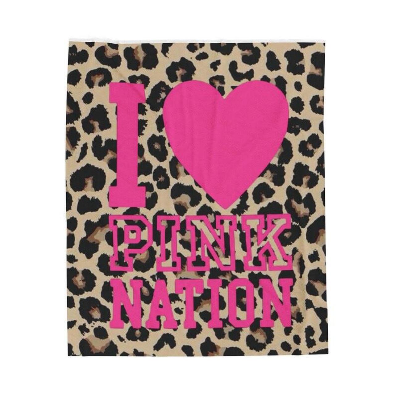 I HEART PINK NATION FUZZY BLANKET CLICK LINK IN... | Depop