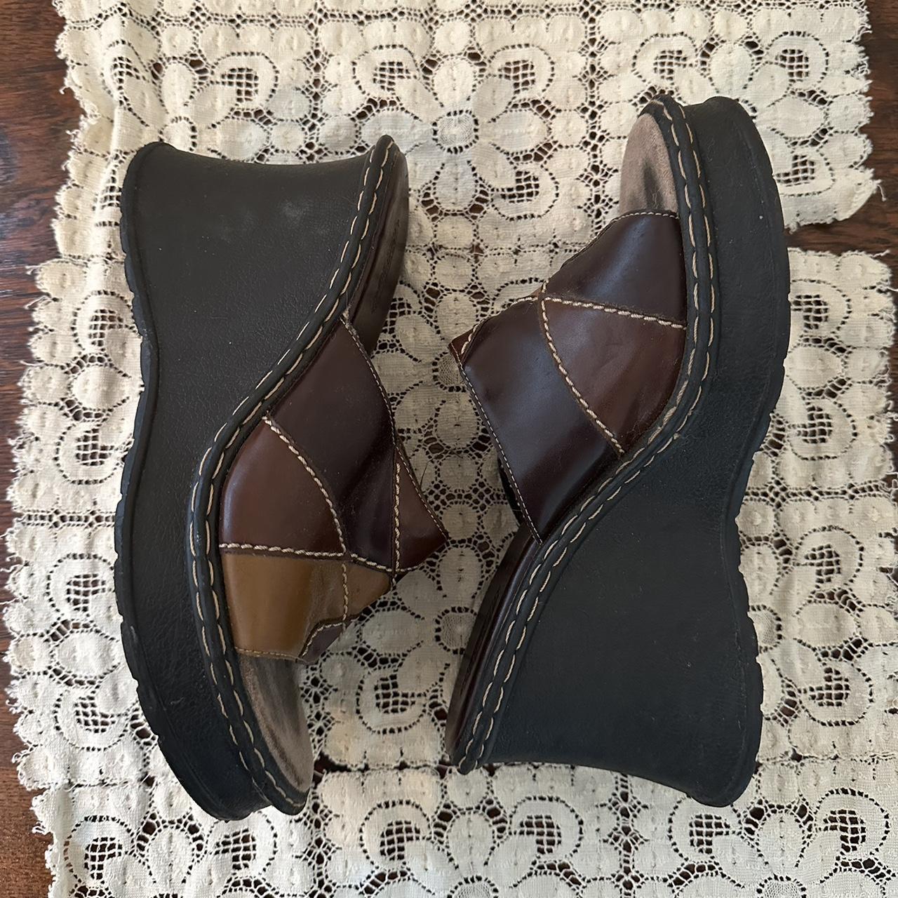 chunky y2k patchwork wedge sandals! #y2k #chunky... - Depop