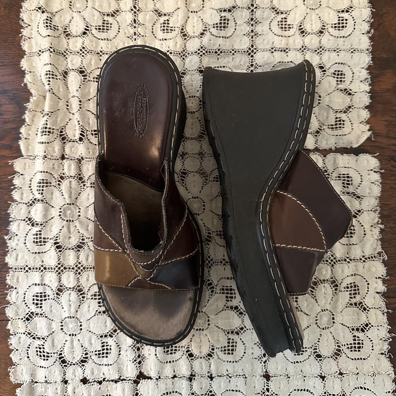 chunky y2k patchwork wedge sandals! #y2k #chunky... - Depop