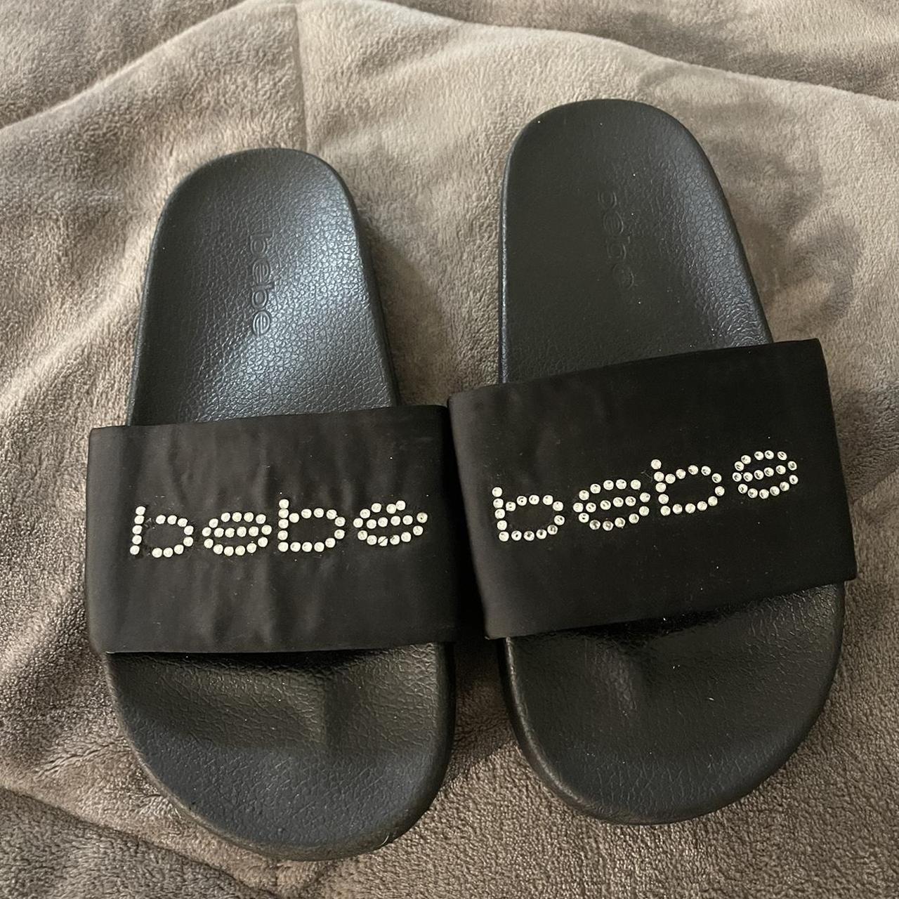 Bebe rhinestone slides Women’s 6.5 - Depop